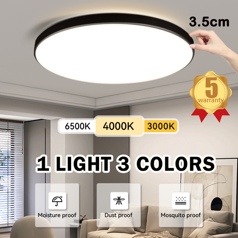 3 Colors Led Ceiling Light Remote Control Infinite Dimming Ultra Thin ...