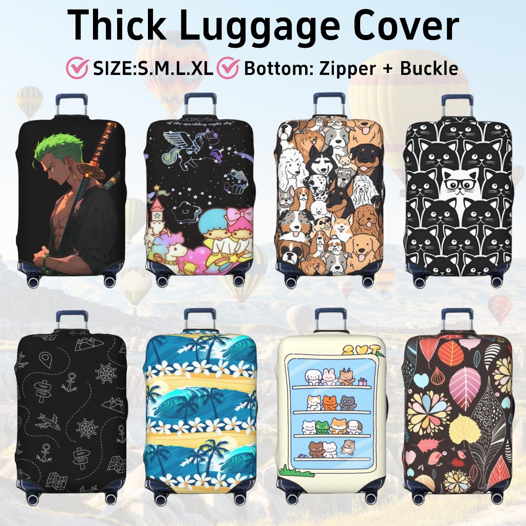 Elaan Cat Cartoon Travel Luggage Cover Protector Thicken Suitcase Cover ...