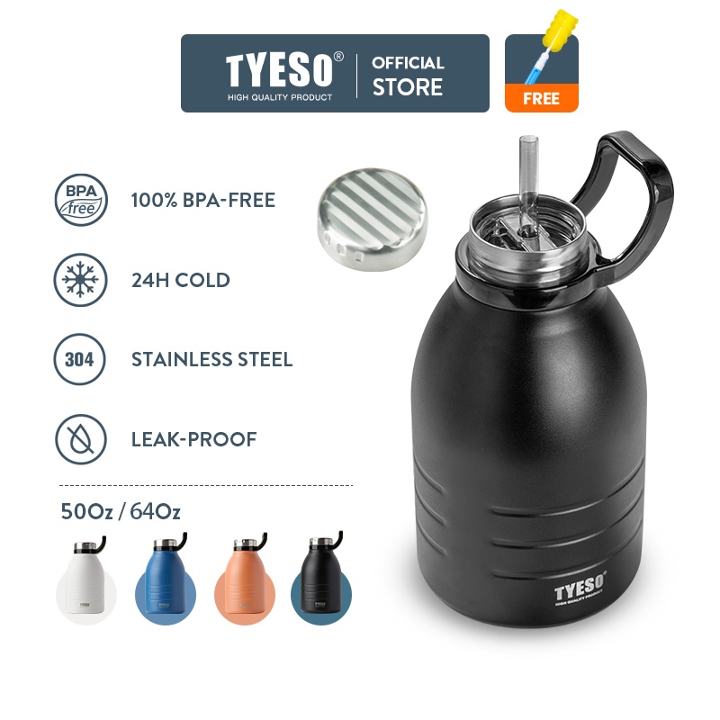 TYESO® Insulated Tumbler Stainless Steel Vacuum Thermos Sport Water ...