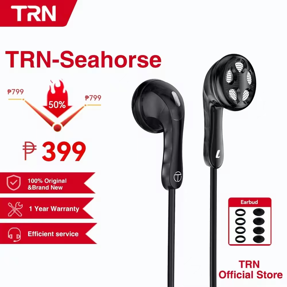 (July Flash Sale) TRN Seahorse Earphones 14.2mm Dynamic Unit HiFi Bass ...