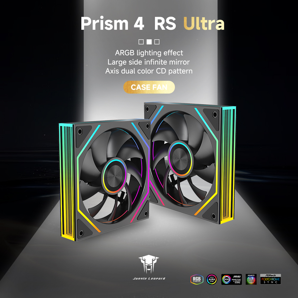 Jungle Leopard Prism 4RS Ultra ARGB CPU Fan 120mm Black / White PC ...