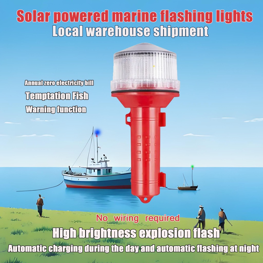 Solar powered ship warning light fishing light 3000 meter ultra bright ...