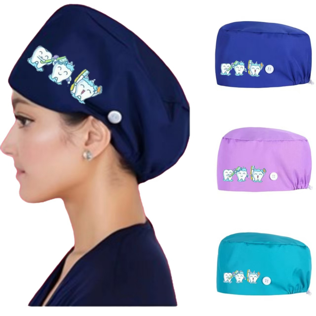 Solid Color Adjustable Buckle Surgical Cap Men Women Surgical Cap ...