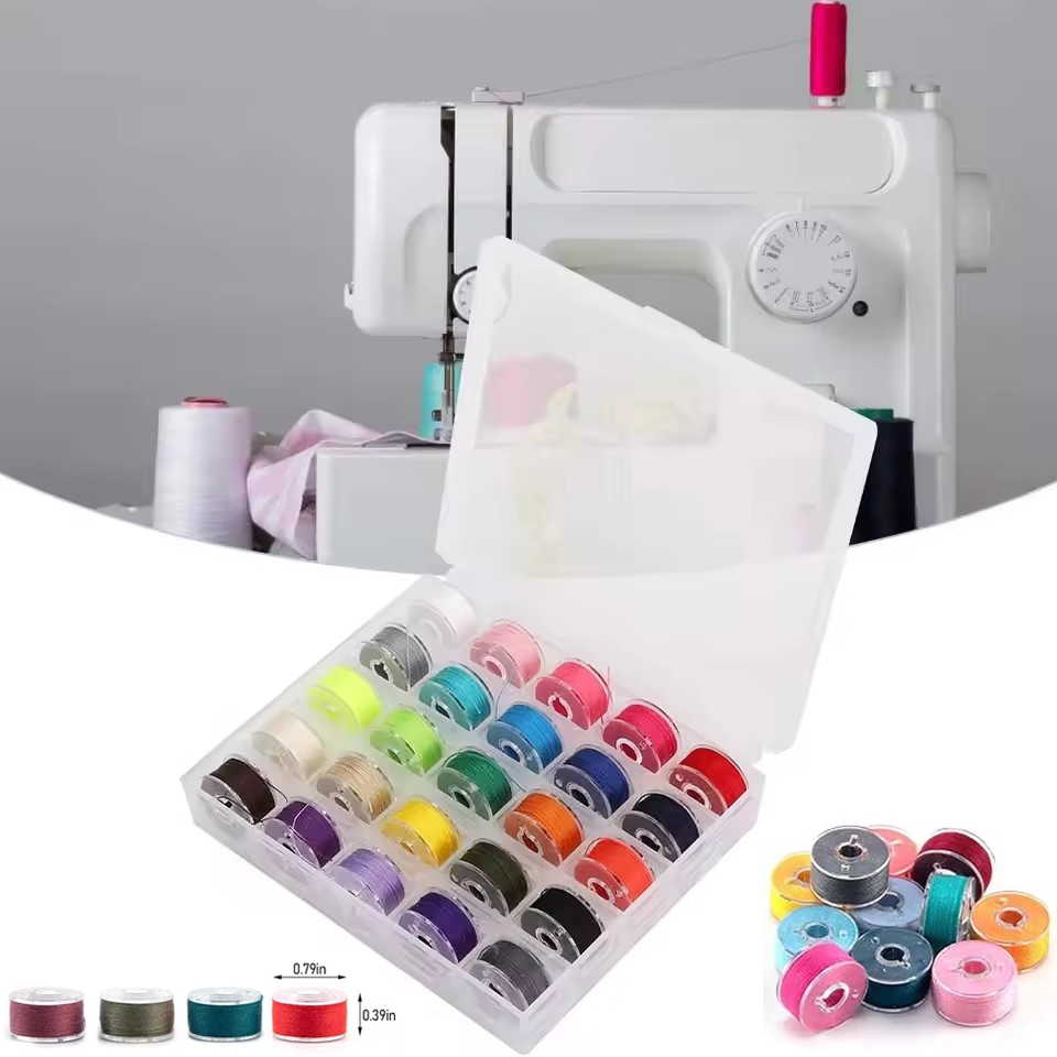 25/36 color set shuttle core thread spool sewing machine spool with ...