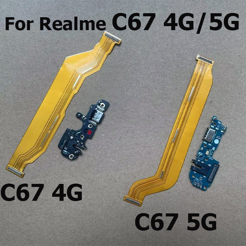 For Realme C67 4G 5G USB Charging Dock Port Mic Microphone Connector Board / Main Motherboard ...