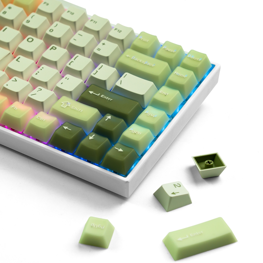 129 Keys Matcha Green PBT Translucent Jade Keycaps Cherry Profile for ...