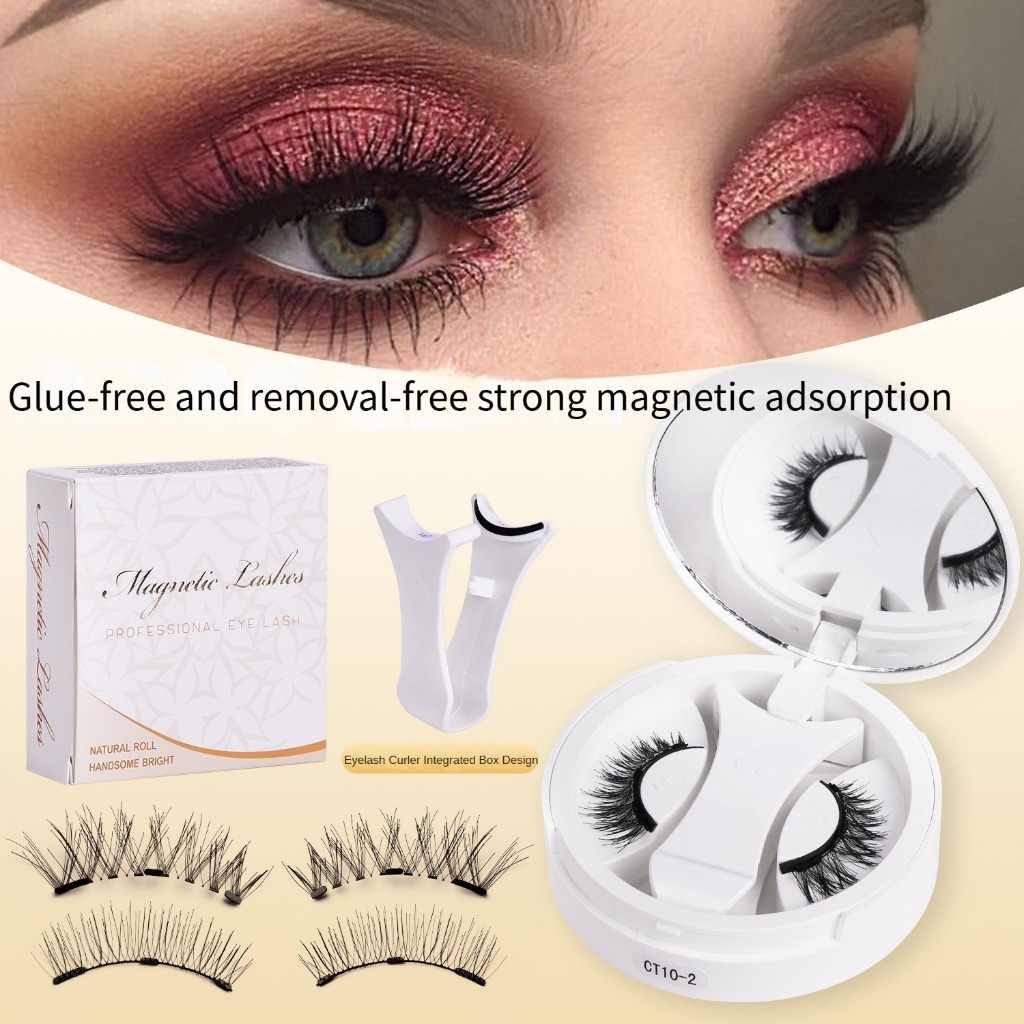 Magnetic False Eyelashes All-in-One Box Thick Slim Portable Magnet ...
