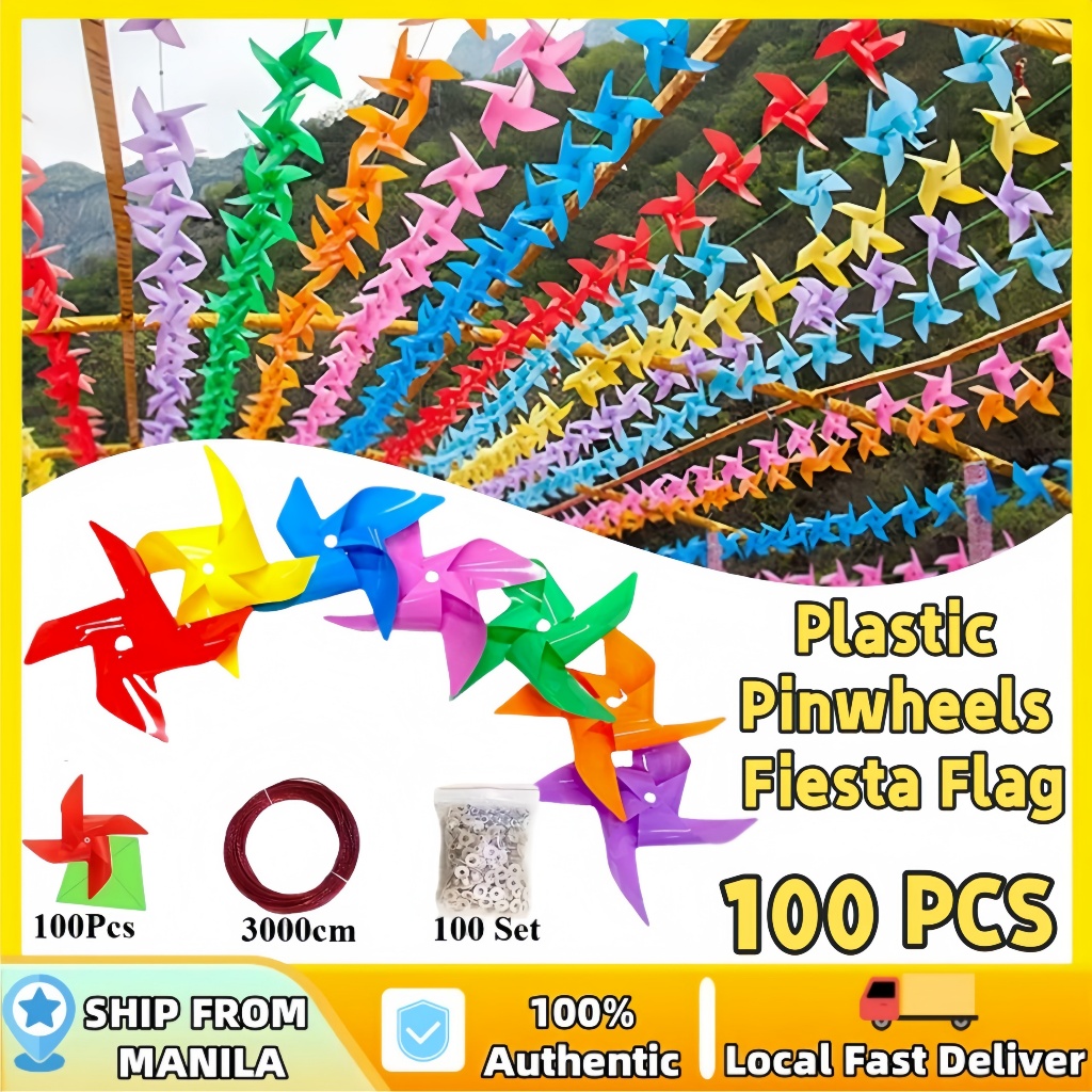 100Pcs Fiesta Banderitas Pinwheels/Plastic Pinwheels Fiesta Flag ...