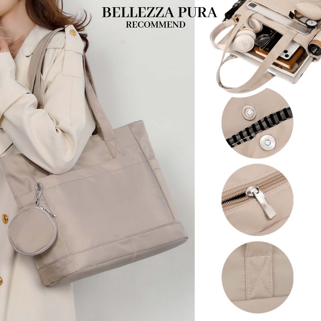 BELLEZZA PURA Tote Bag Nylon Large Capacity Waterproof Shoulder Bag ...
