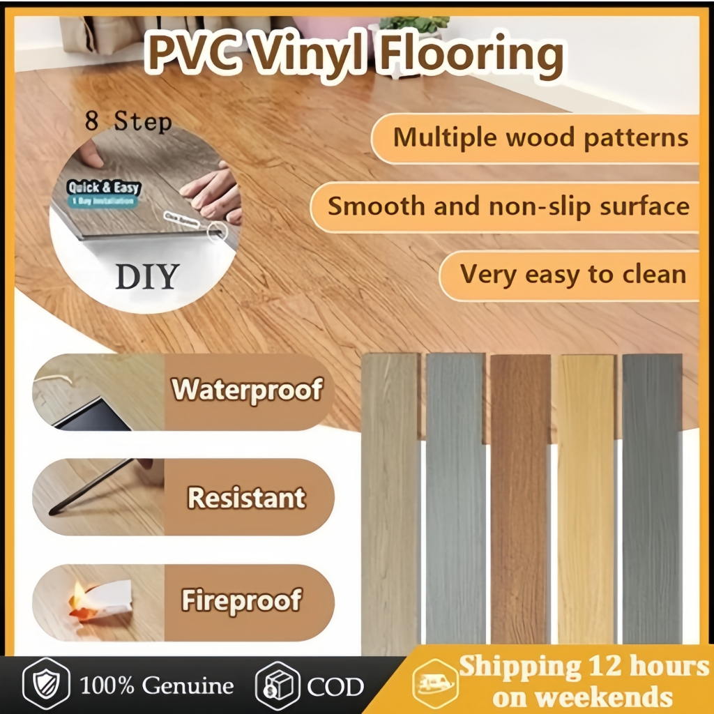 Wood Floor Mat Vinyl Floor Sticker self adhesive PVC tiles for Flooring ...
