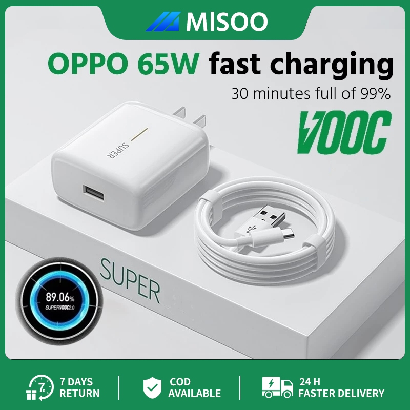65W Super Fast charger 6.5A Type C USB Super VOOC Fast Charger Supports ...