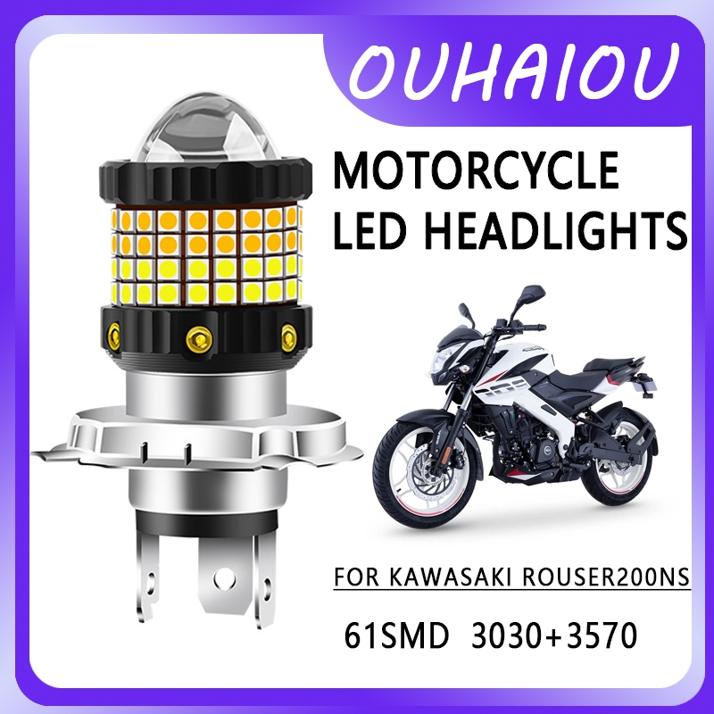 1PCS FOR KAWASAKI ROUSER200NS H4 LED Motorcycle Headlight Dual Color ...