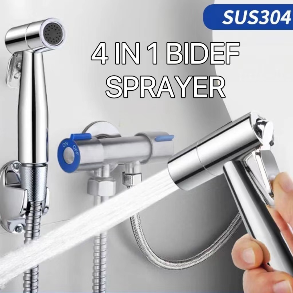 Stainless Steel 304 Bidet Spray Bidet Set For Duty Heavy hose Bathroom ...