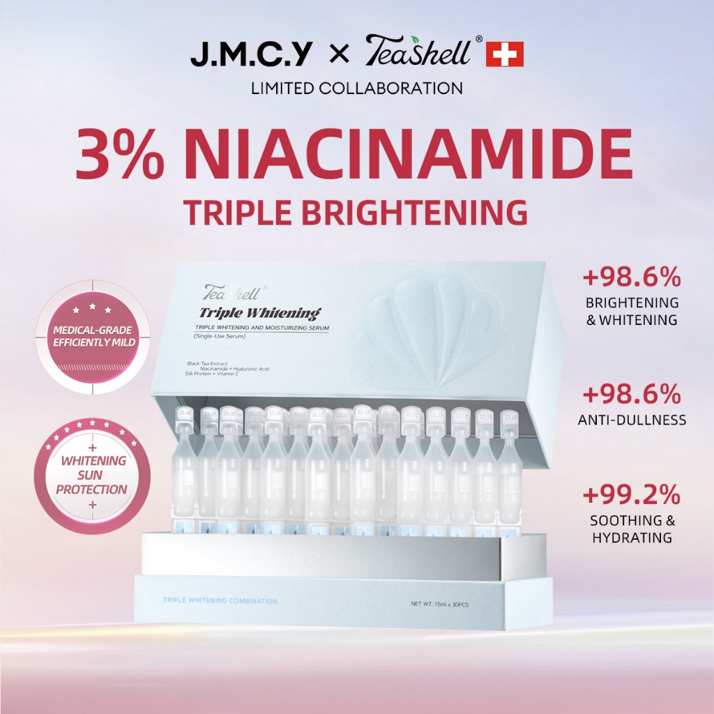 【Glow Up】JMCY× TEASHELL Whitening Ampoule Travel Set Brightening ...