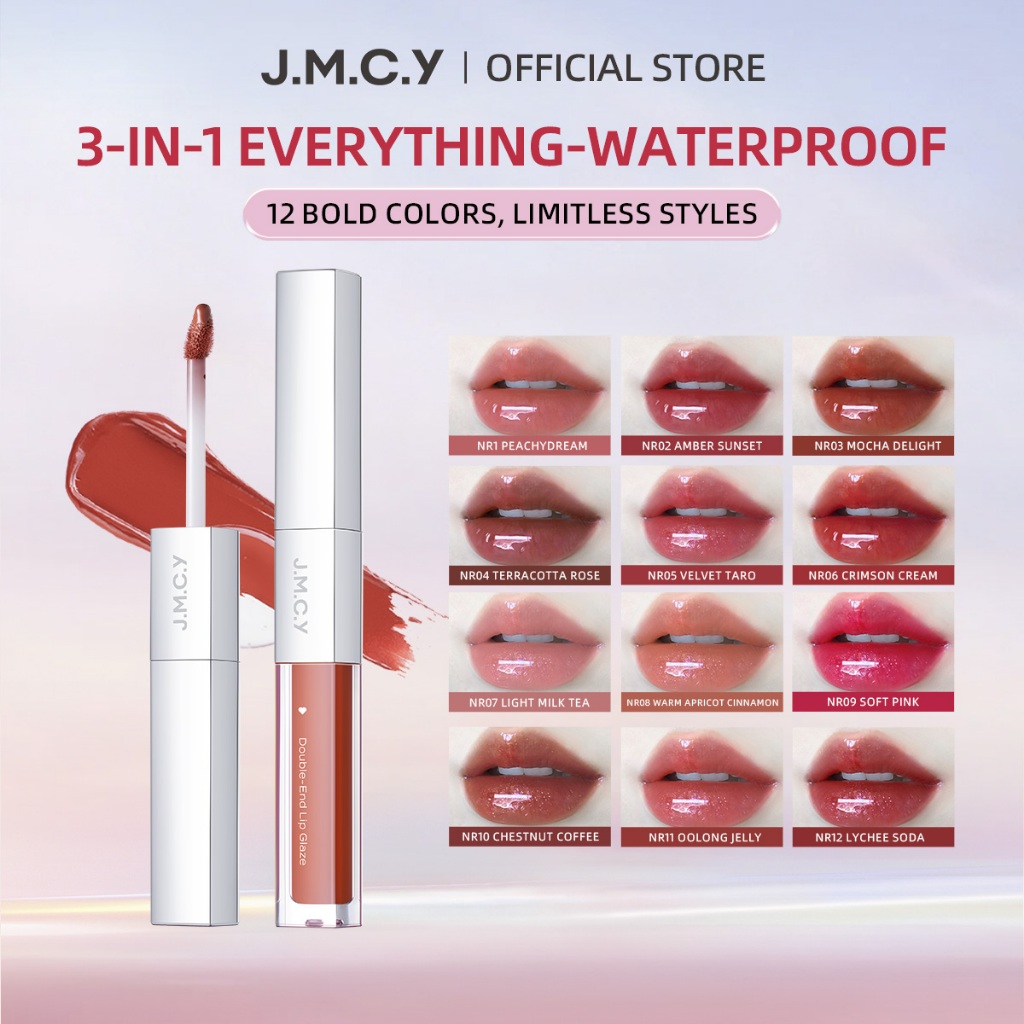 【12 COLORS】JMCY 3 in 1 Lipstick Double Effect Matte Gloss 48H Transfer ...