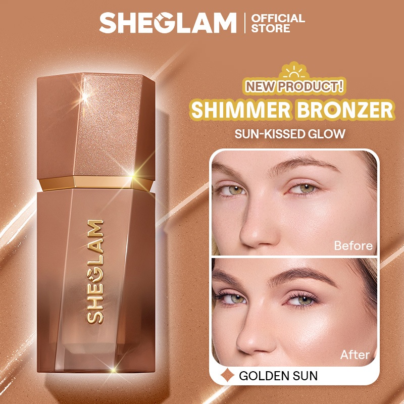 SHEGLAM Sun Beam Shimmer Liquid Bronzer Long Lasting Highly Pigmented ...