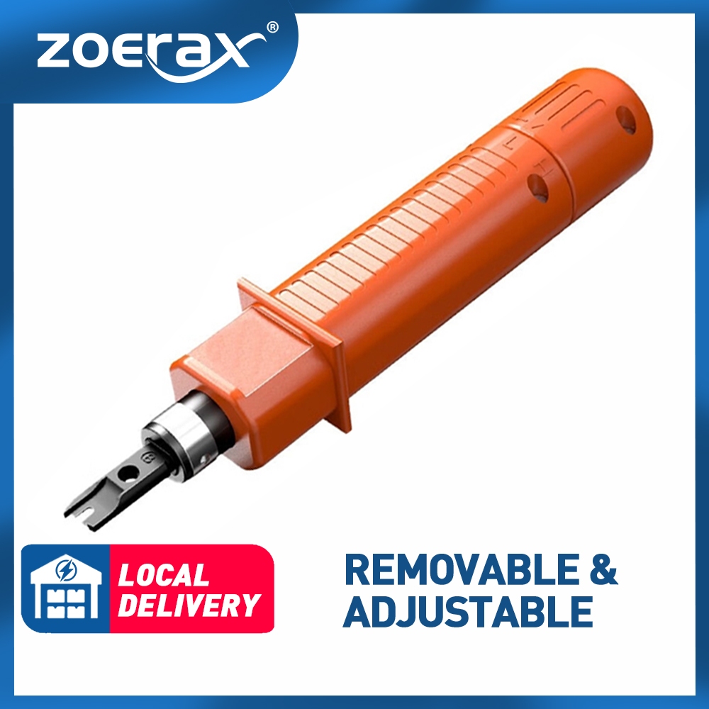 Zoerax RJ45 Punch Down Tool, 110 Type Network Cable Tool Double Blades ...