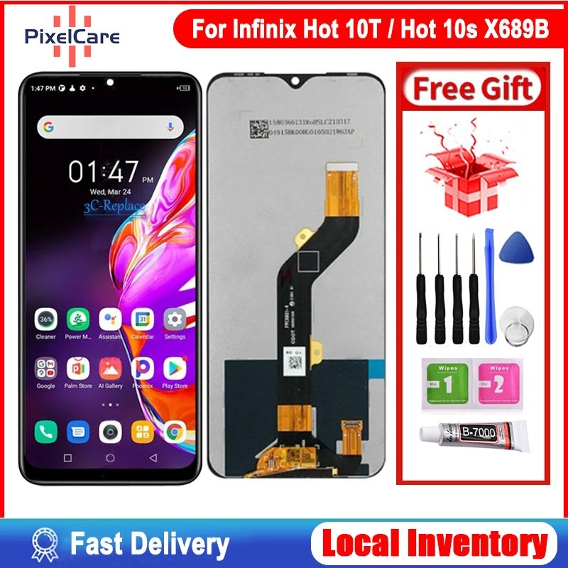 Pixelcare LCD With Frame For Infinix Hot 10s X689 X689B X689D /Hot 10T X689C/Smart 6 Plus X6823C ...