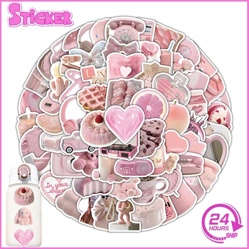100PCS Cute Pink INS Stickers Small Items For Helmet Bicycle Hand ...