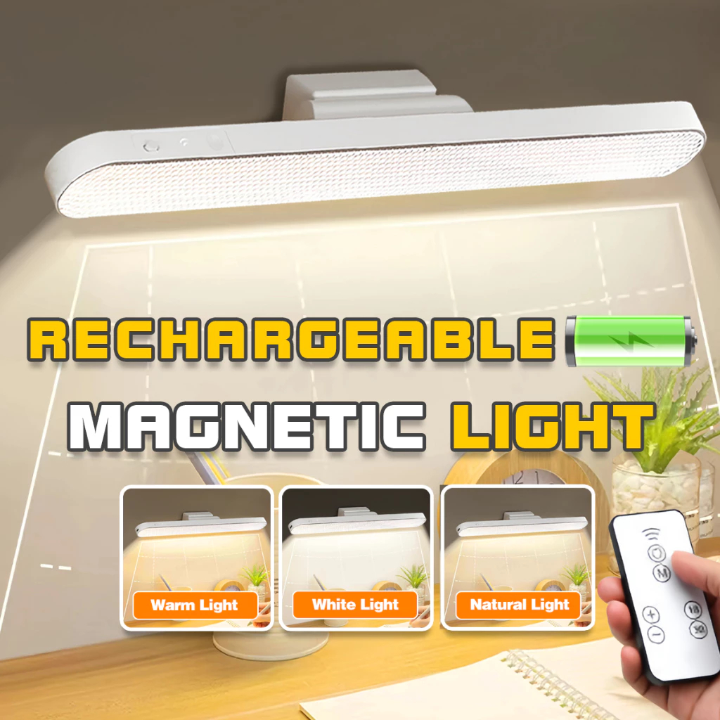 Magnetic Hanging LED Lamp night light Rechargeable Remote Control Desk ...