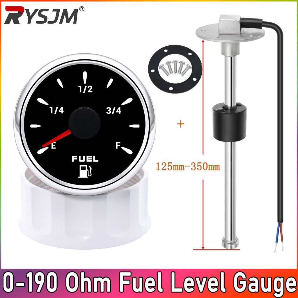 52mm 0-190Ohm 7 Color Backlight Fuel Meter Auto Marine Boat Car Oil Level Gauge Fuel Float ...