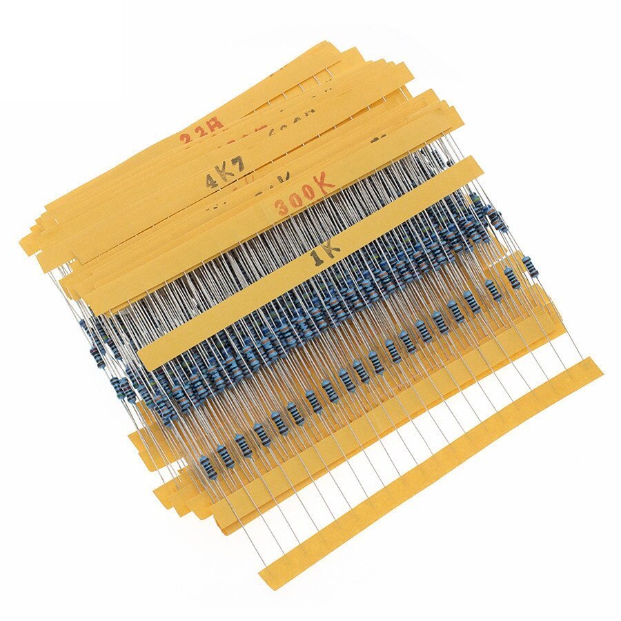400pcs 1/4W 1% 20 Values Assorted Metal Film Resistors Assortment Kit ...