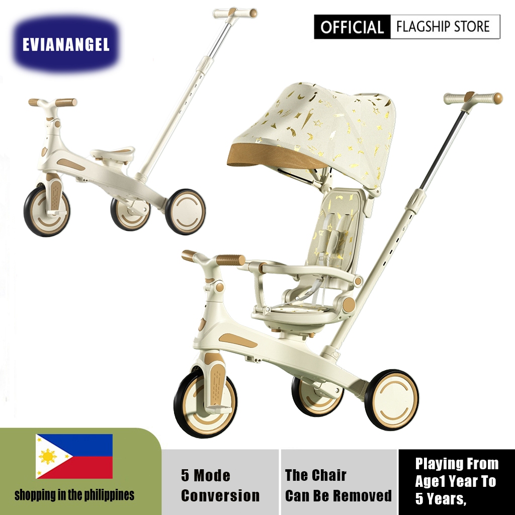 EVIANANGEL Stroller Bike Kids Tricycle Bike 3 Wheels Trolley Children ...