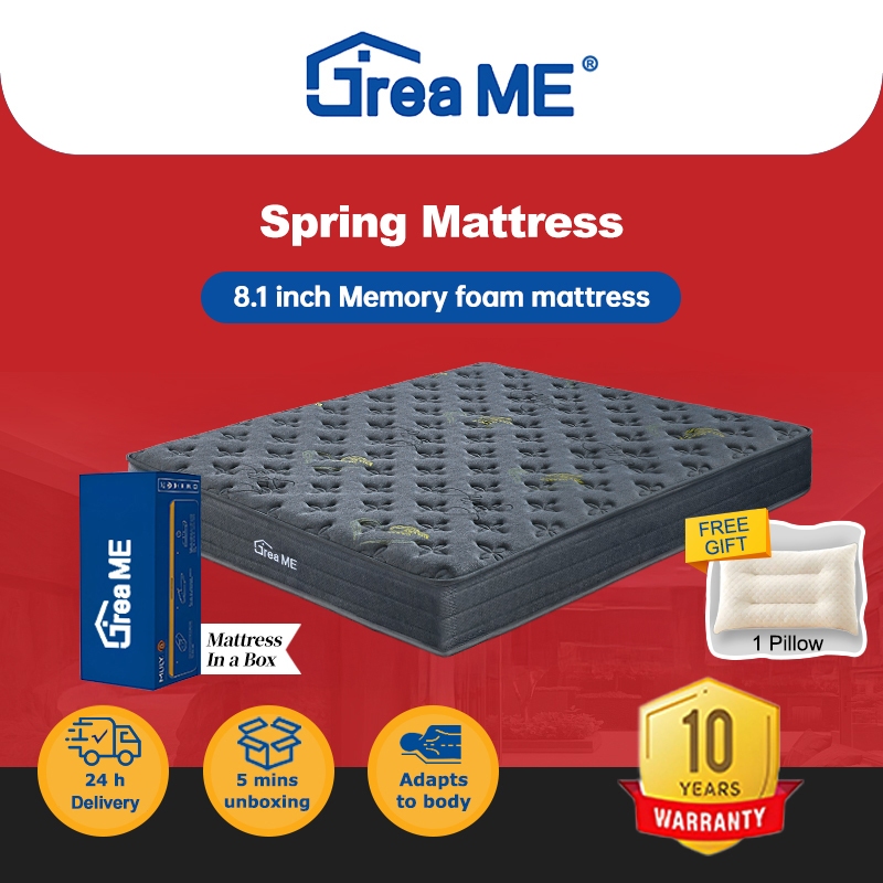 【10 Years Warranty】DreaME New memory foam spring mattress Single/Twin ...