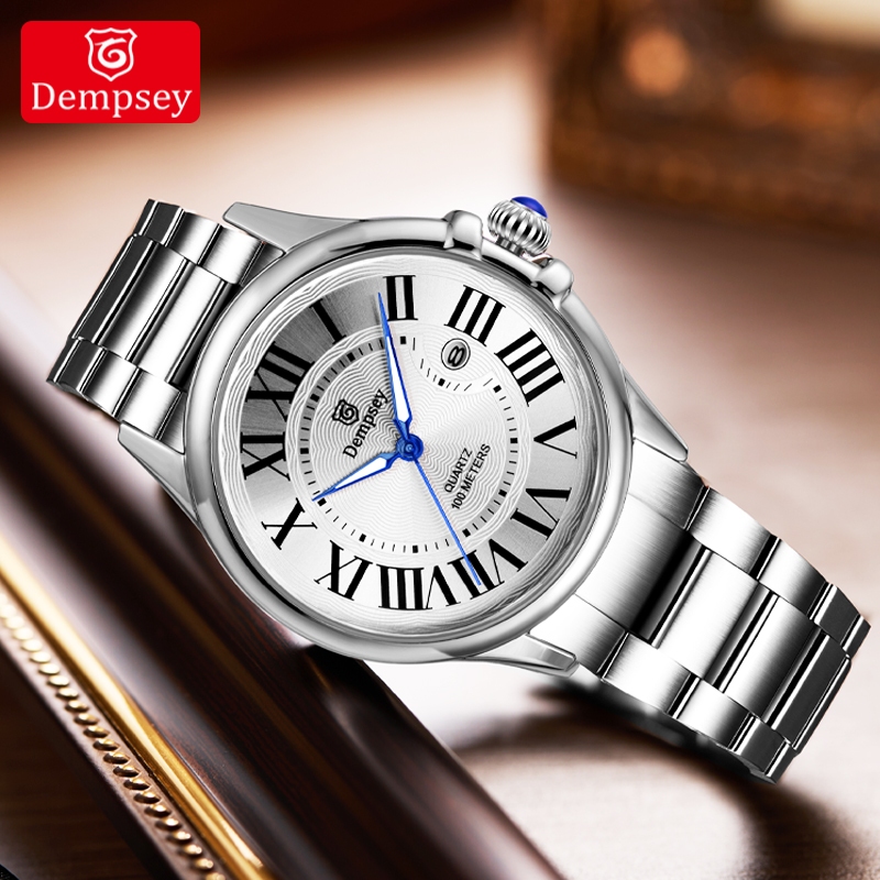 DEMPSEY Automatic Mechanical Watch For Men Original Waterproof Silver ...