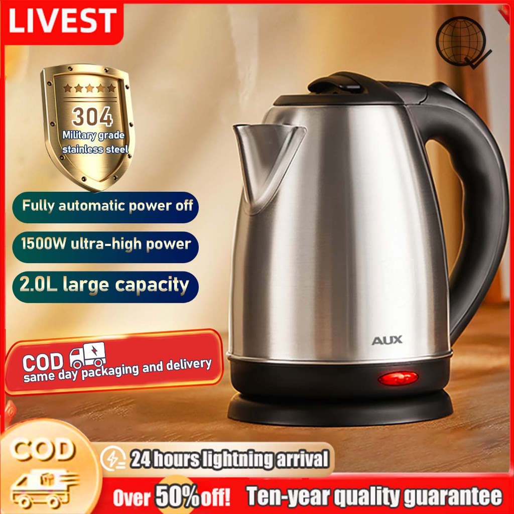 COD⚡2L Electric Kettle 304 Stainless High Quality Fast Boiling Heat ...