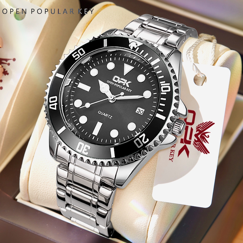 OPK Watch For Men Waterproof Original Quartz Stainless Steel Calendar ...