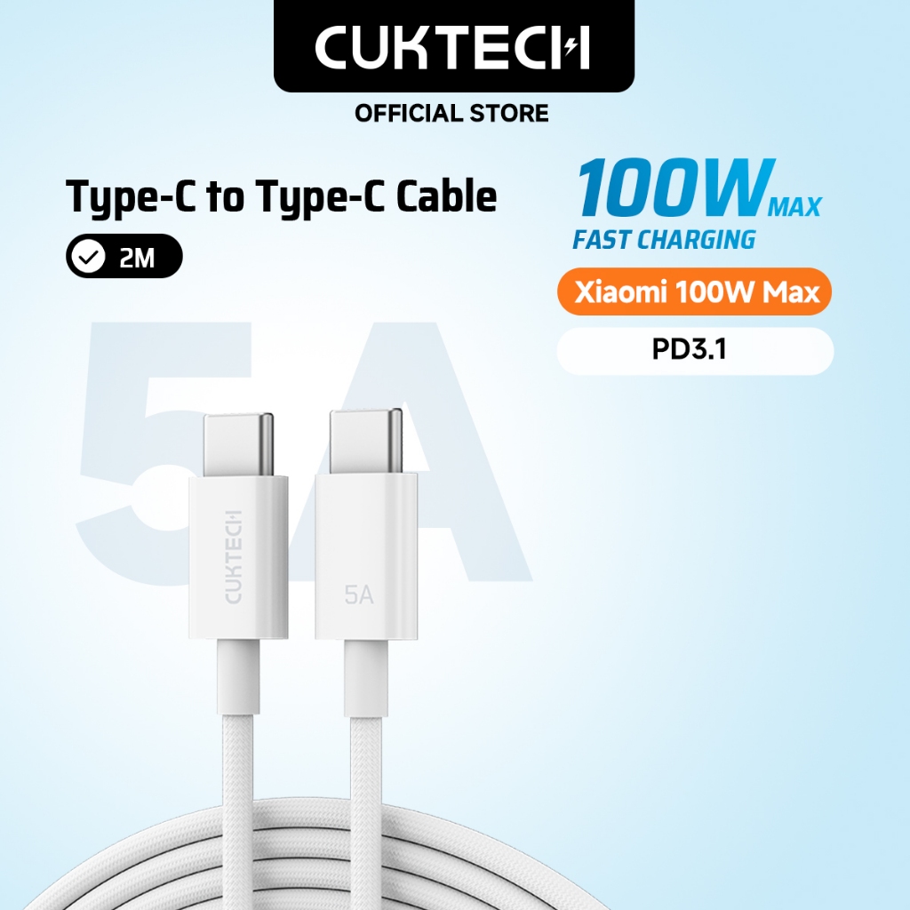 CUKTECH 5A Braided Data Cable Type-C to Type-C PD3.1 240W High Speed ...
