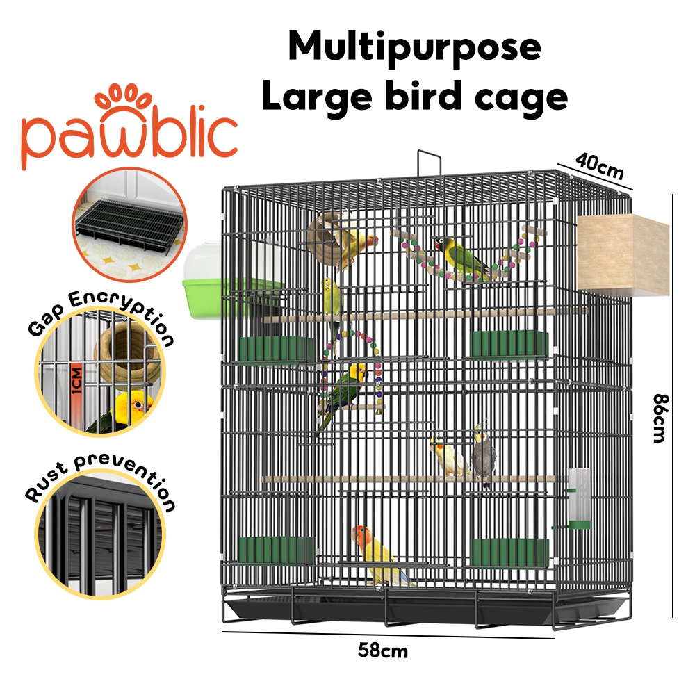 【Ready Stock】Double Layer Bird Cage Breeding Cage Heightened Parrot ...