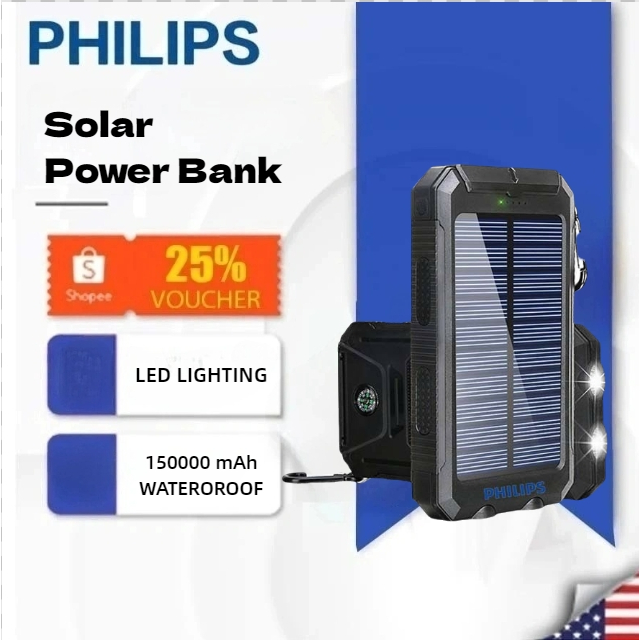 Solar powerbank 150000mAh heavy duty USB Fast Charging outdoors ...