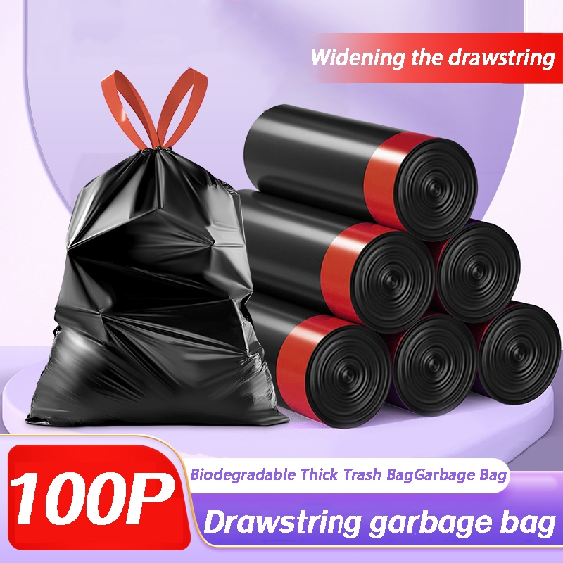 Drawstring Trash Bag / Garbage Bag 100pcs/Pack (Small , Medium, Large ...