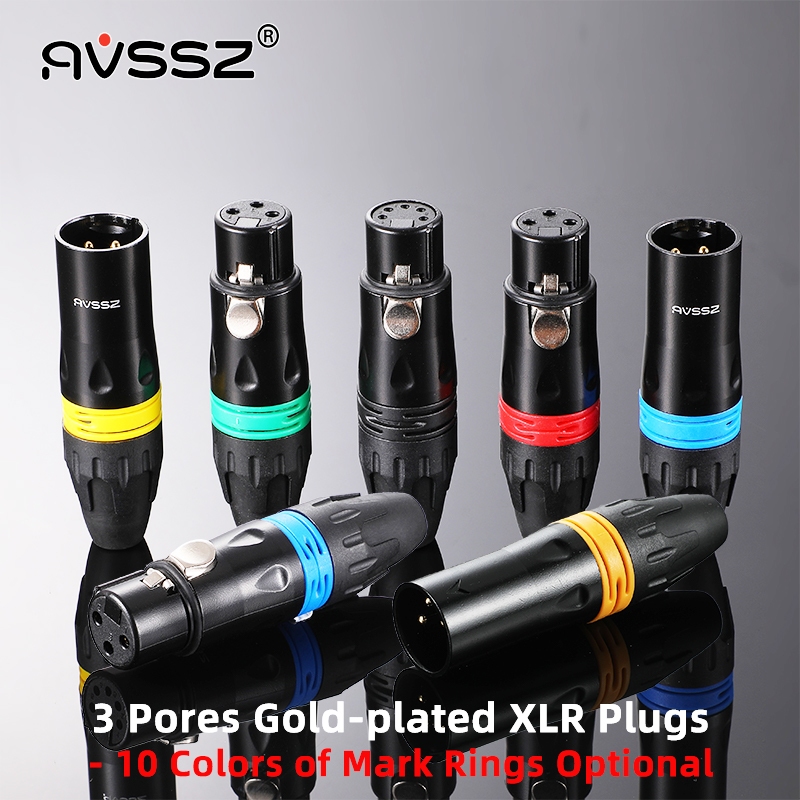 AVSSZ Colored XLR 3 Pin Male Female XLR Plug for Audio Speakers ...