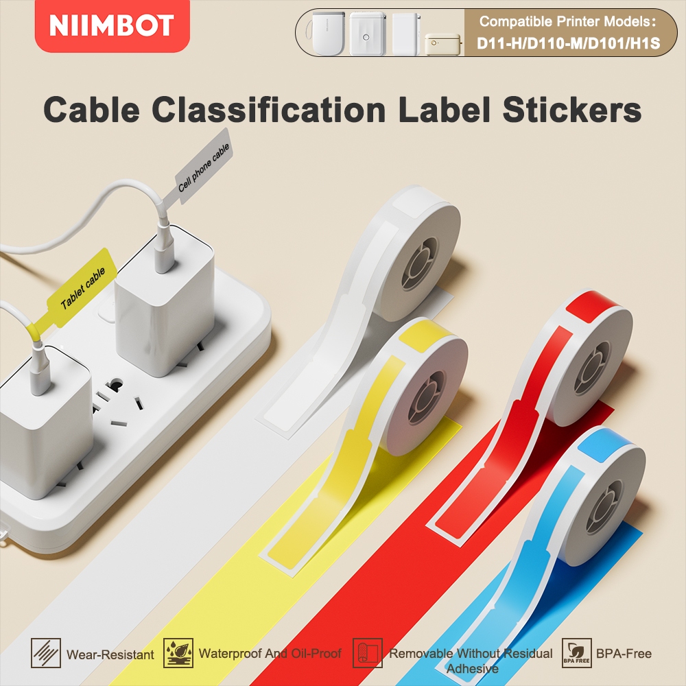 Local-NIIMBOT D11 D110 D101 Cable thermal label paper Fiber optic data ...
