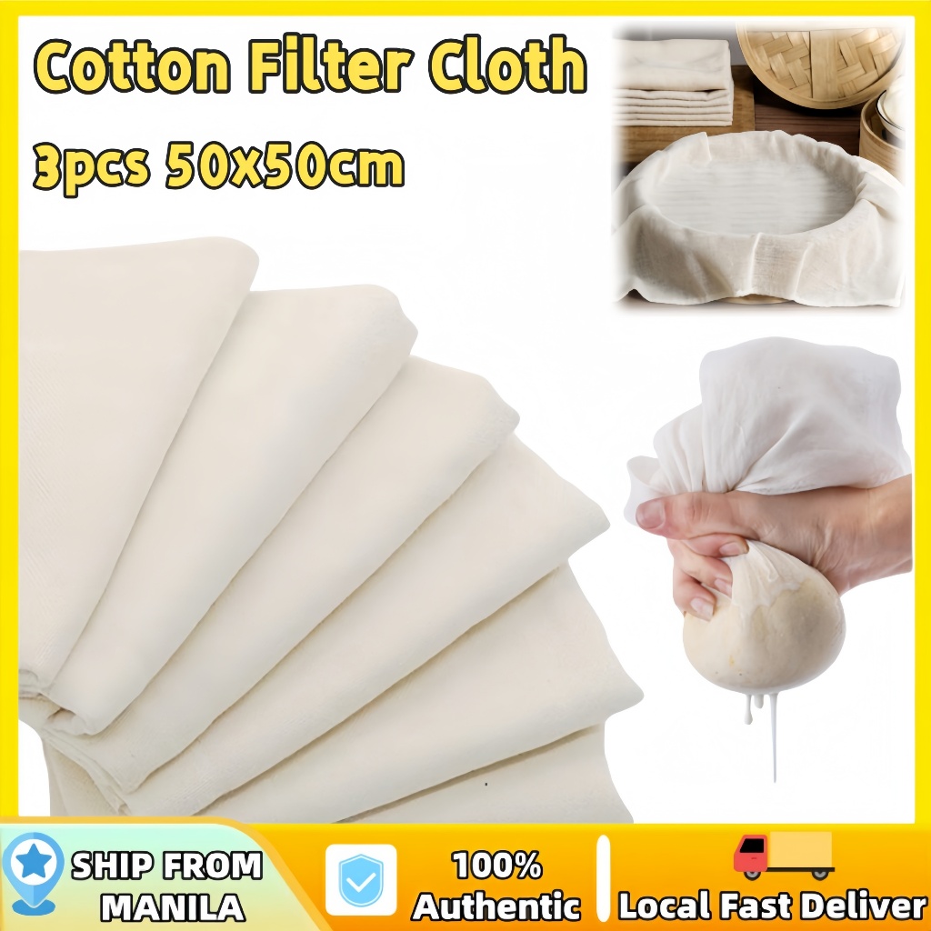 3Pcs 50x50cm Cotton Filter Cloth/Pure Cotton Seaming High Density Tofu ...