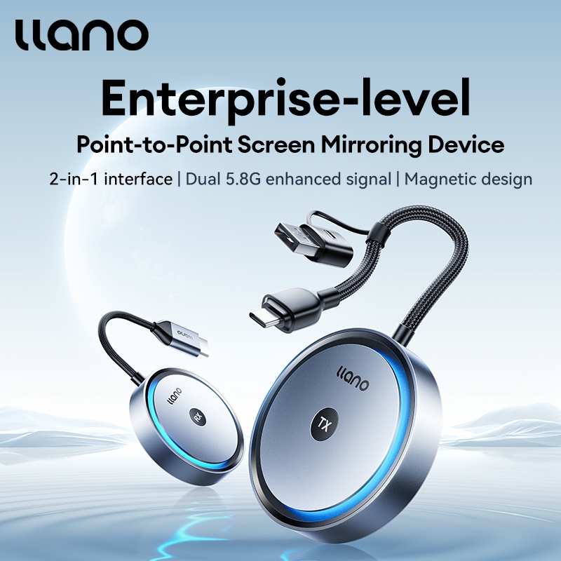 LLANO 1080P Wireless Screen Mirroring Device, 50m Transmission, Dual 5 ...