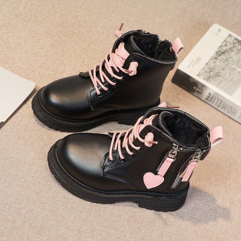 Pep Black Leather Boots for Kid Girls 2025 New Princess leather Boots ...