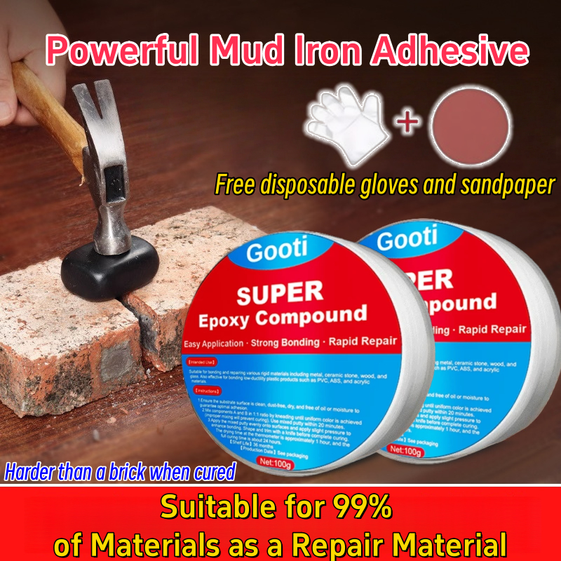 100g Super Mud Iron Adhesive Multi Purpose Epoxy Iron Mud Sealant Mud ...