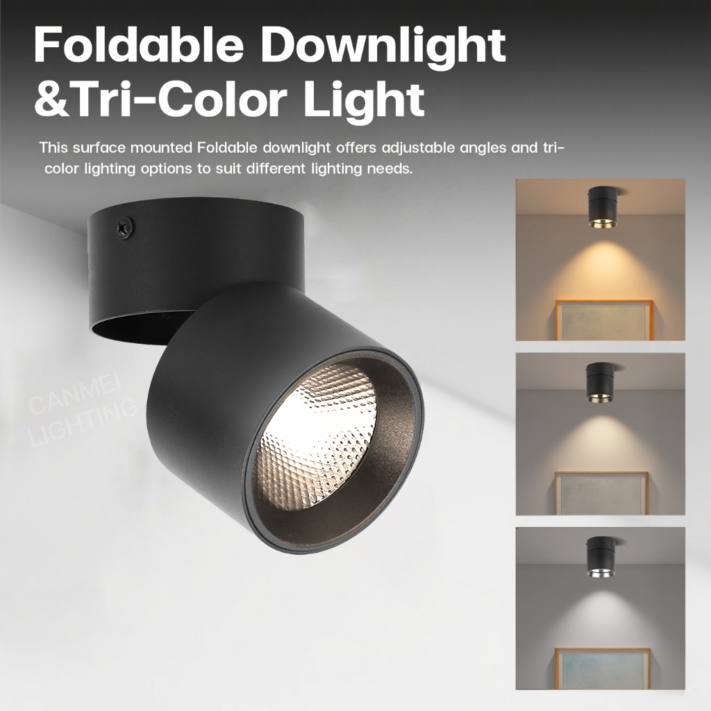 LED Foldable Downlight Pin Light 3 Colors Surface Mounted Downlight ...