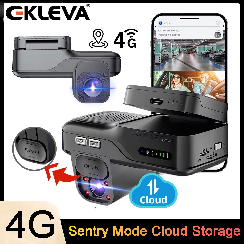 EKLEVA 4G Dashcam Front and Inside Two-Way Talk Car DVR Remote Live ...