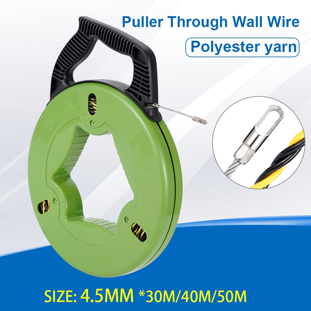 50/40/30M 4.5mm Fiberglass Fish Tape Electric Cable Puller Reel Puller ...