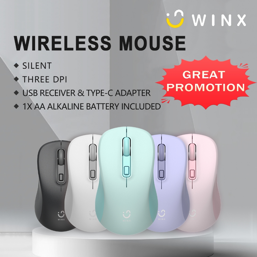 WINX (two-year warranty) wireless mouse black 2.4GHz 3-speed DPI 800 ...