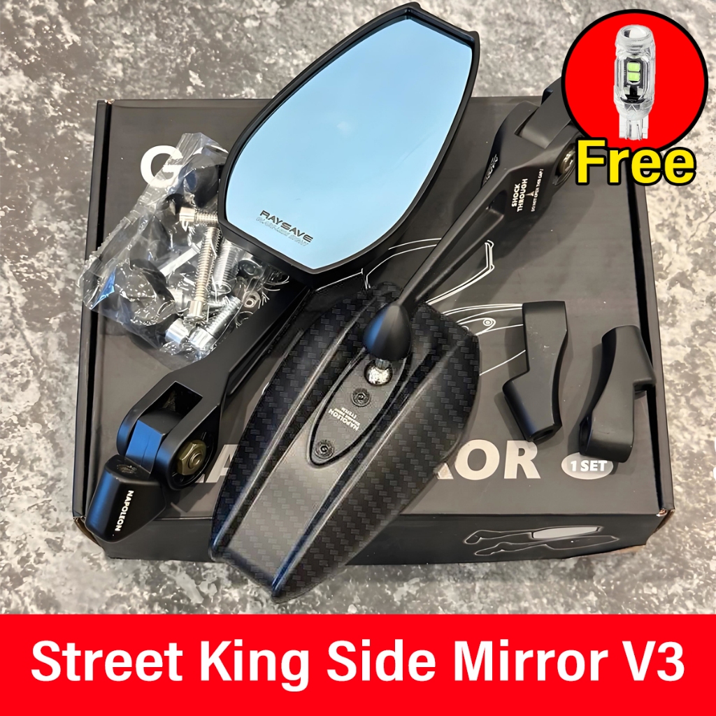 SALE NOW CARBON ALLOY！】Street King Motorcycle Side Mirror V3 360 ...