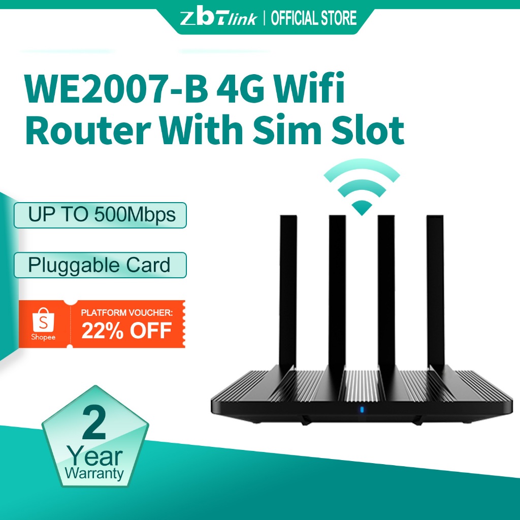 ZBTlink WE2007-B 4G Wifi Router With Sim Slot 500Mbps 64MB DDR 8MB Nor ...
