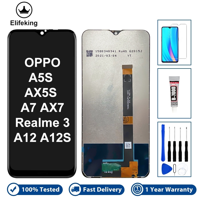 IPS LCD For OPPO A5S AX5S A7 AX7 A12 A12S Realme 3 CPH1905 Display ...