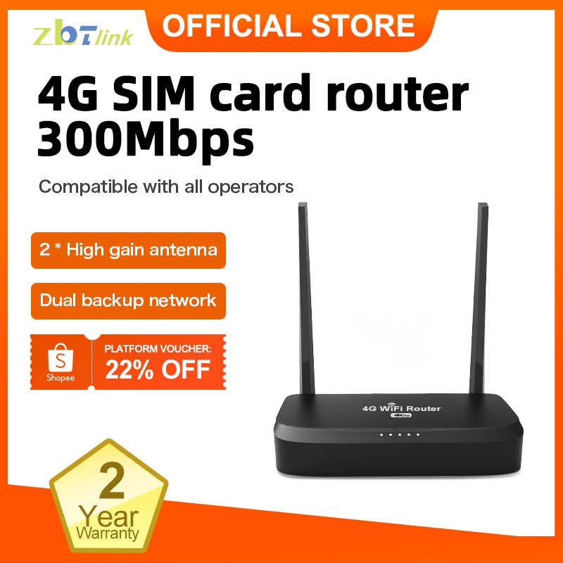 ZBTlink 4G wireless router modem 4G Wifi Sim card 300Mbps LAN WAN ...