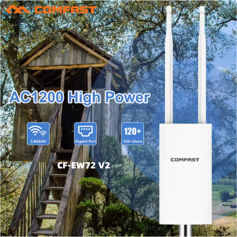Comfast CF-EW72 V2 Outdoor WiFi AP,1200Mbps Dual-Band wifi access point ...